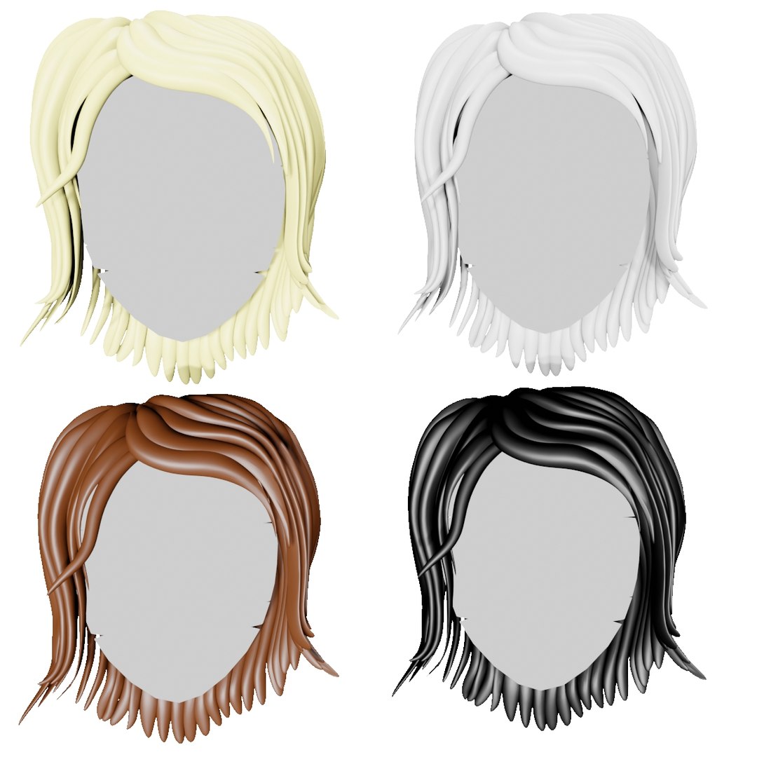 3D Hairs wigs model - TurboSquid 1814598