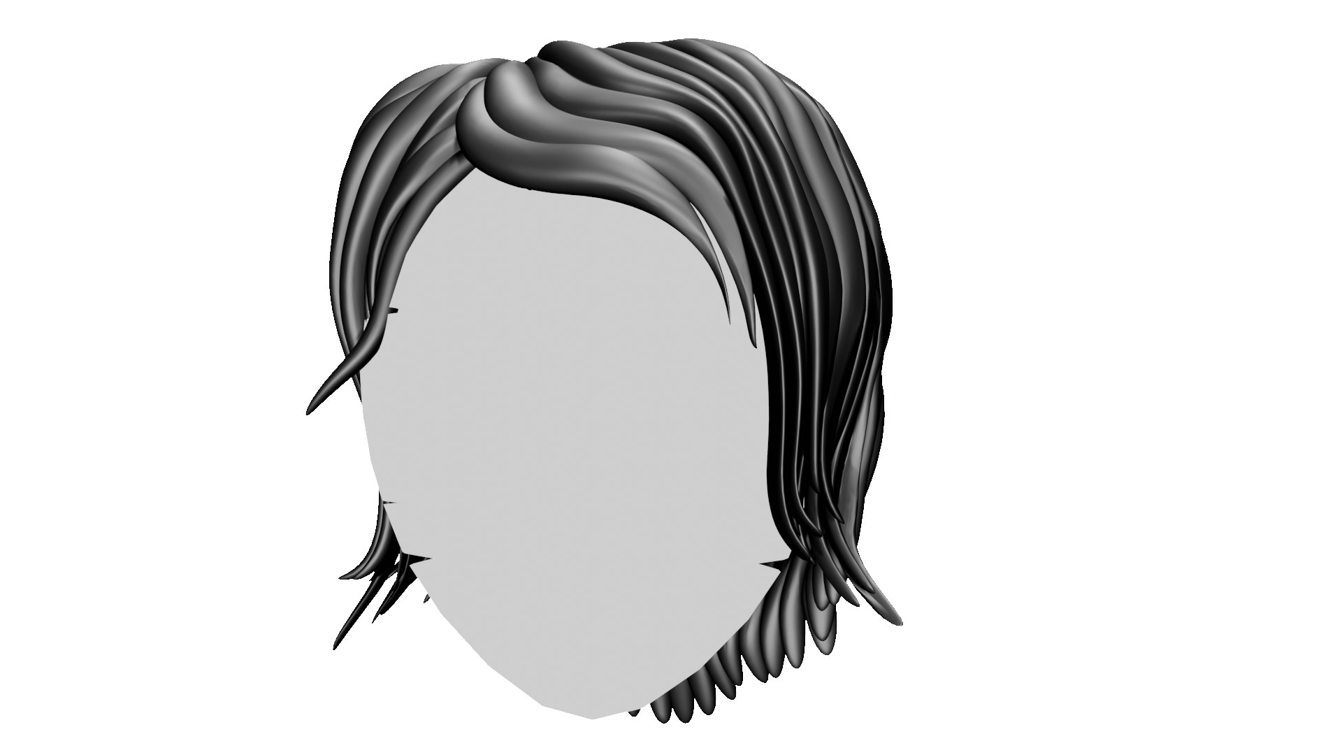 3D Hairs wigs model - TurboSquid 1814598