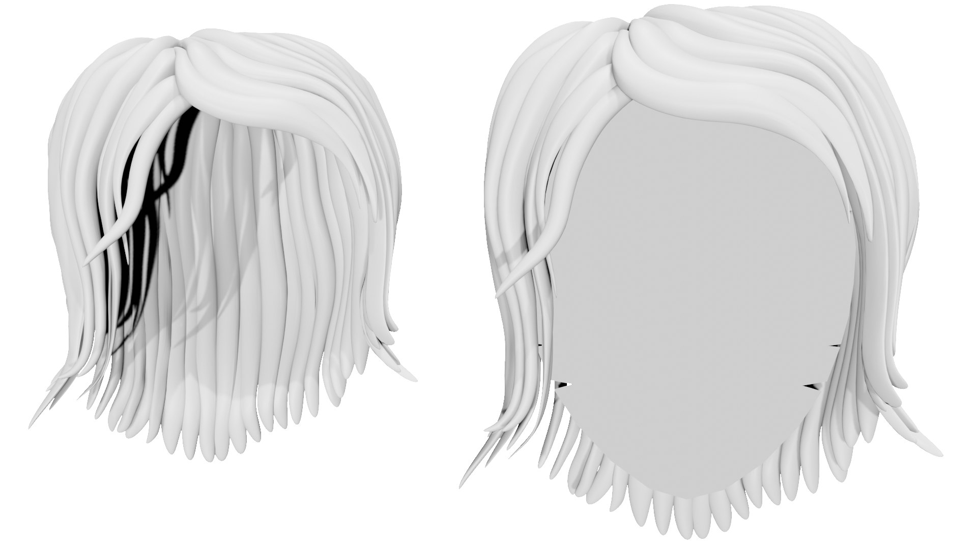 3D Hairs wigs model - TurboSquid 1814598