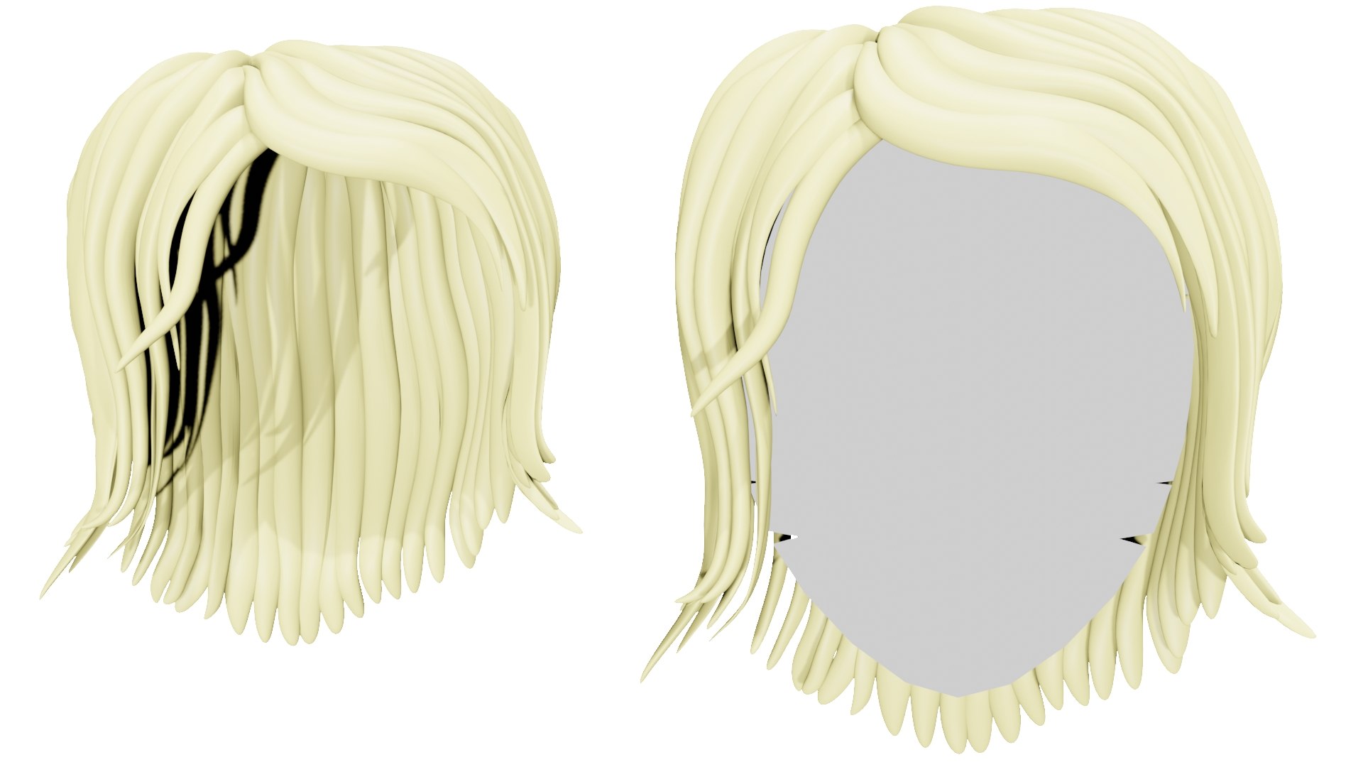 3D Hairs wigs model - TurboSquid 1814598