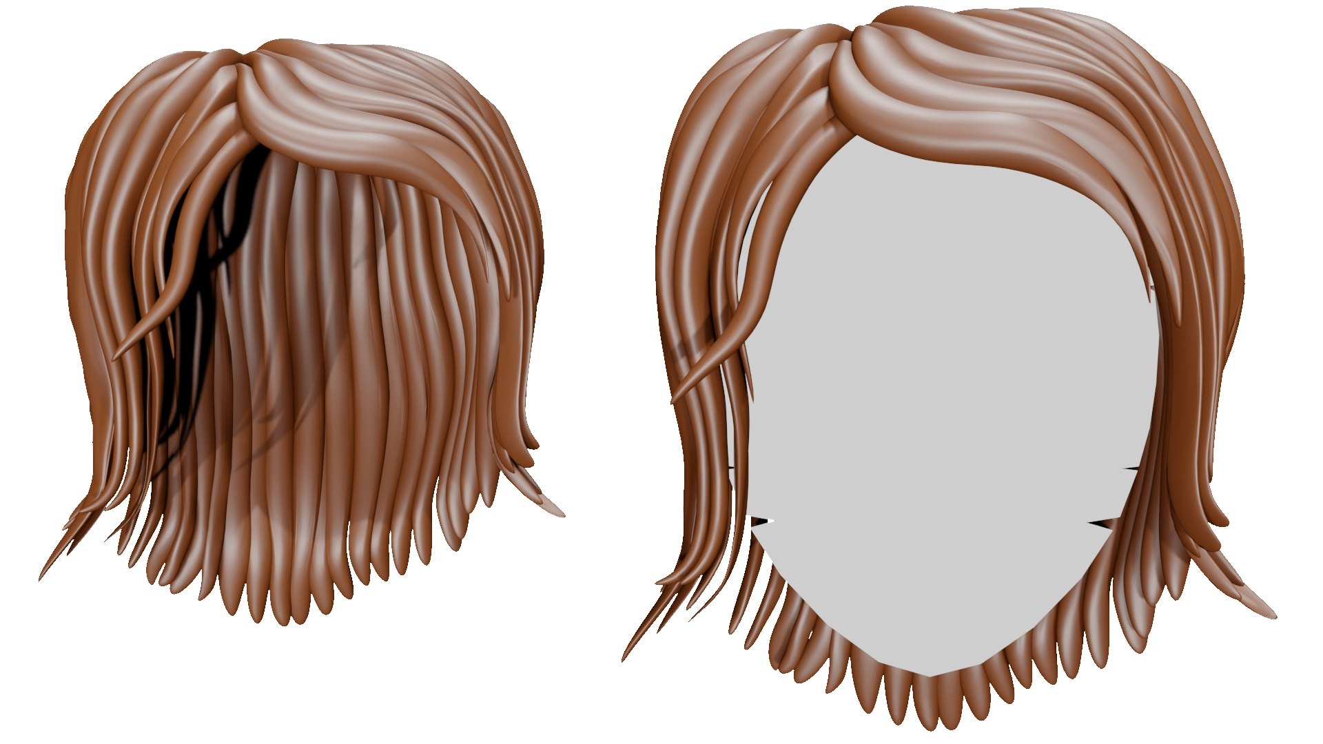 3D Hairs wigs model - TurboSquid 1814598