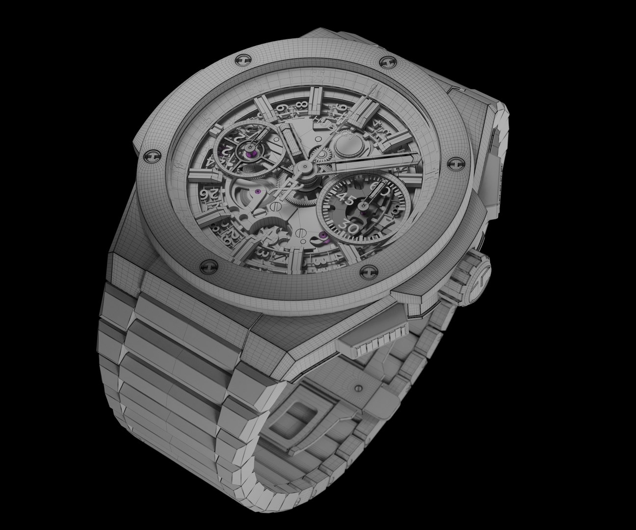 HUBLOT - Big Bang - Integrated Titanium 3D Model - TurboSquid 1934816