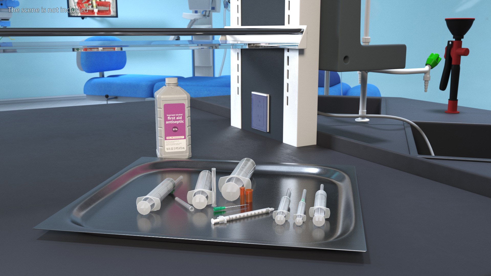 First Aid Antiseptic And Disposable Syringe 3D Model - TurboSquid 2297109