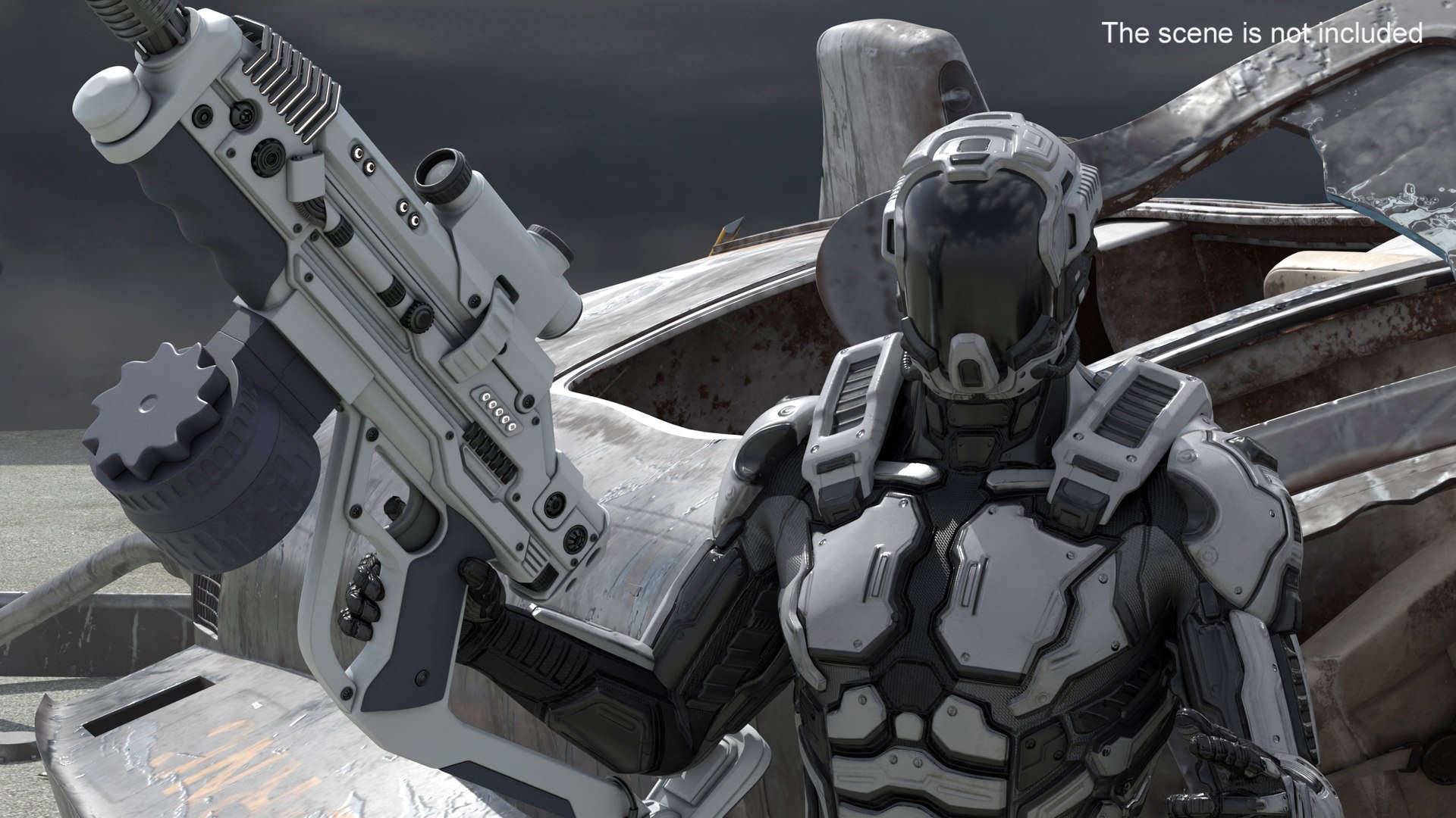 Futuristic Armored Robot With Rifle 3D - TurboSquid 2250707