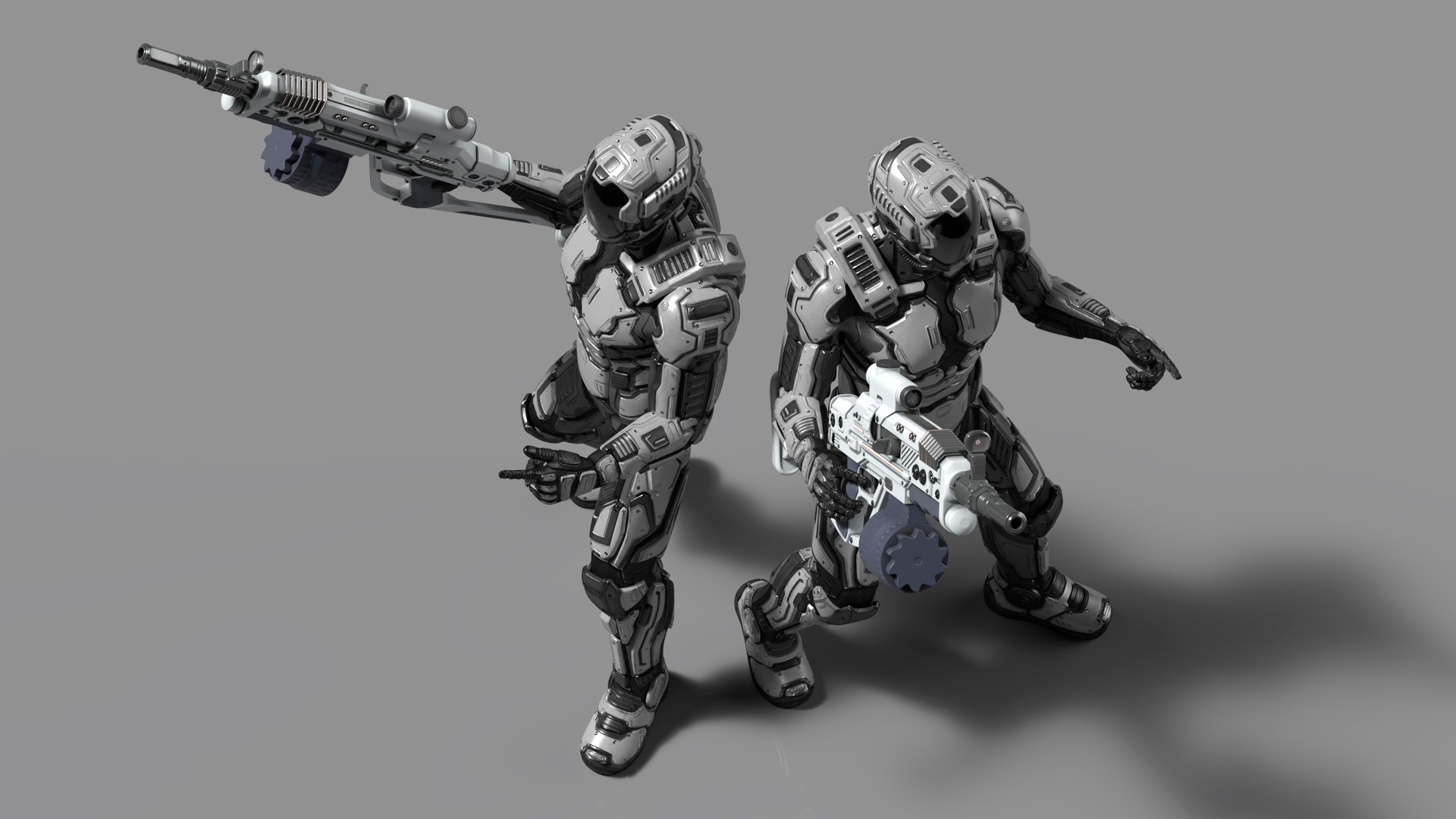 Futuristic Armored Robot With Rifle 3D - TurboSquid 2250707