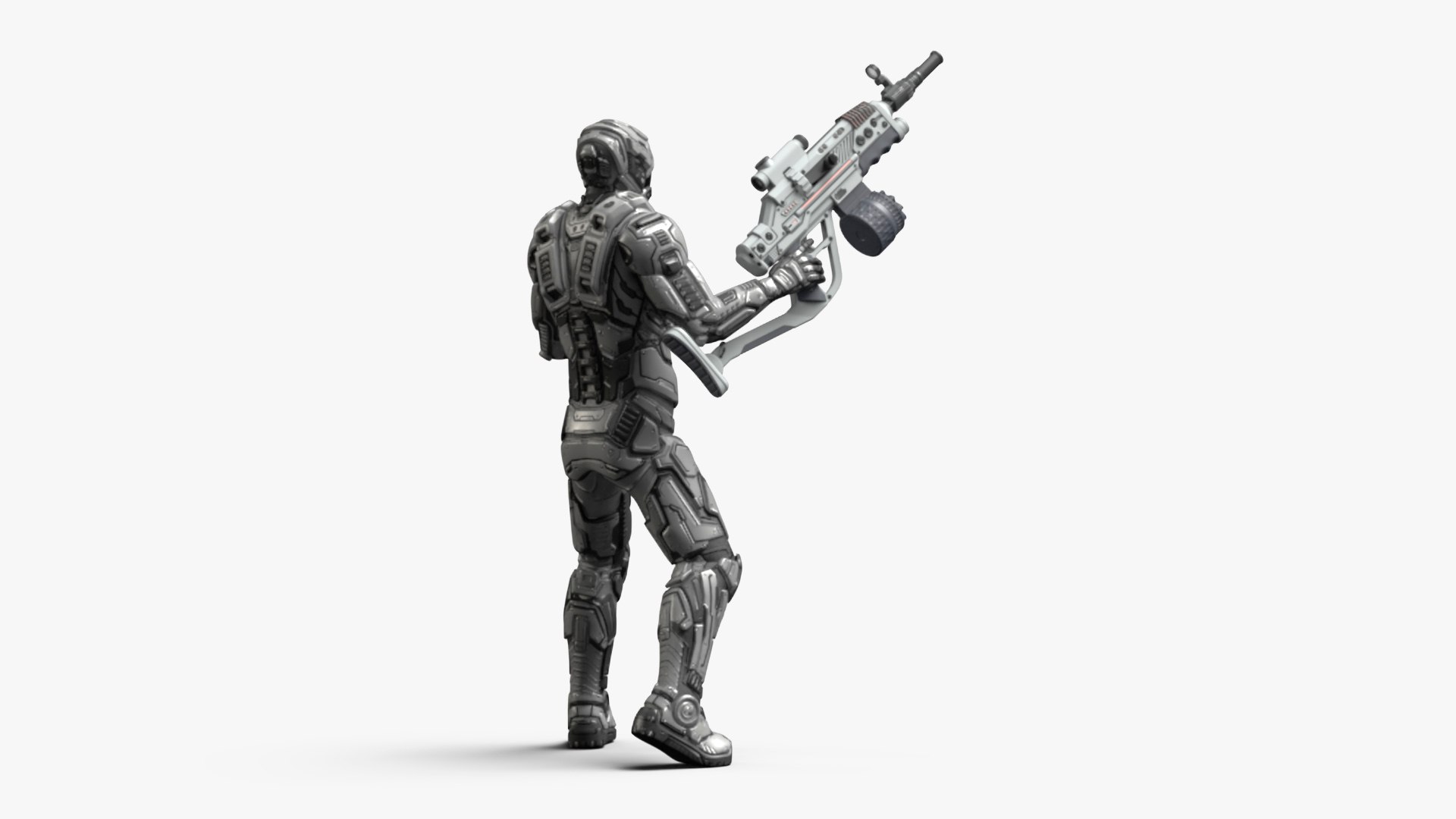 Futuristic Armored Robot With Rifle 3D - TurboSquid 2250707