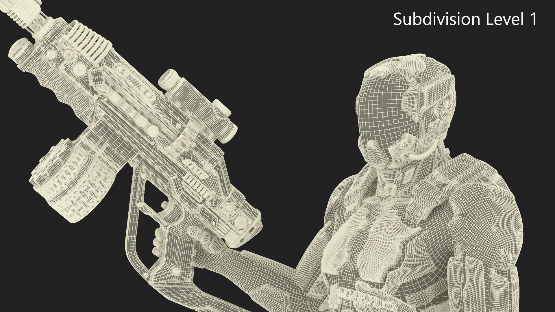 Futuristic Armored Robot With Rifle 3D - TurboSquid 2250707