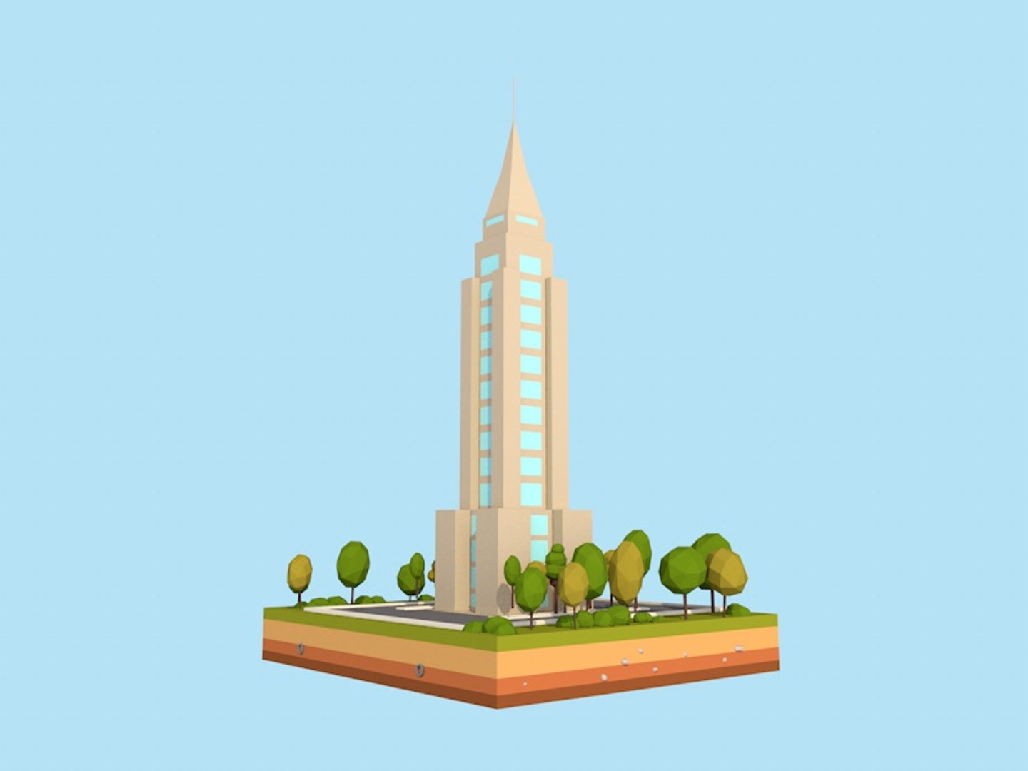 3D Cartoon Empire State Building - TurboSquid 1372259