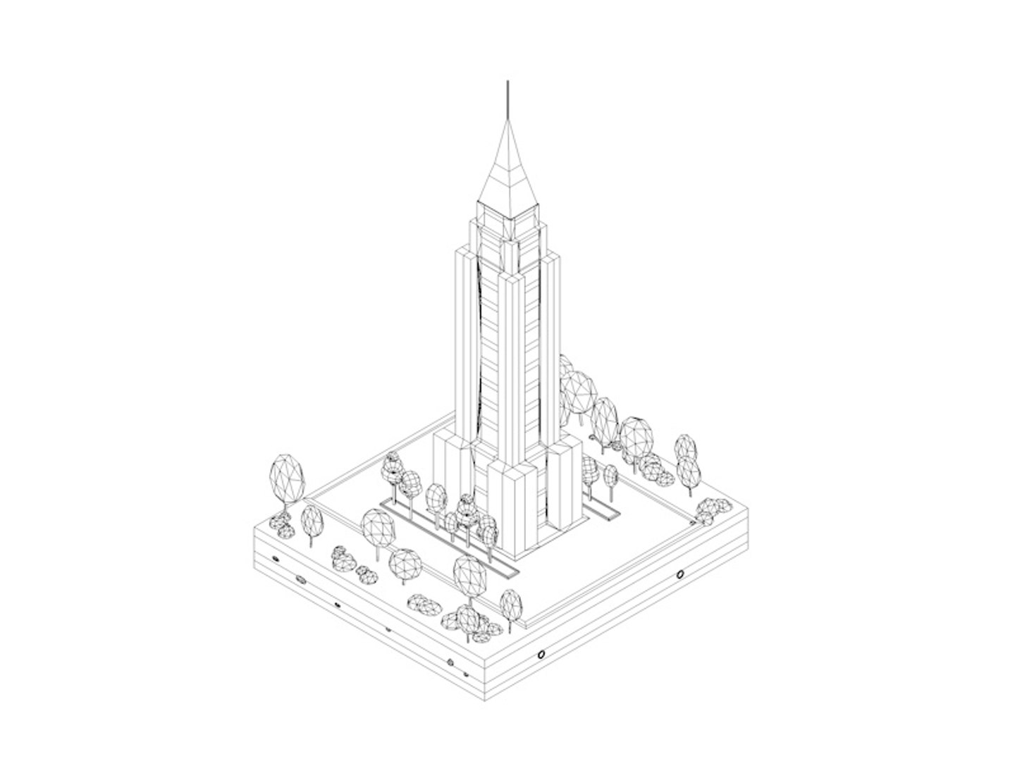 3D Cartoon Empire State Building - TurboSquid 1372259