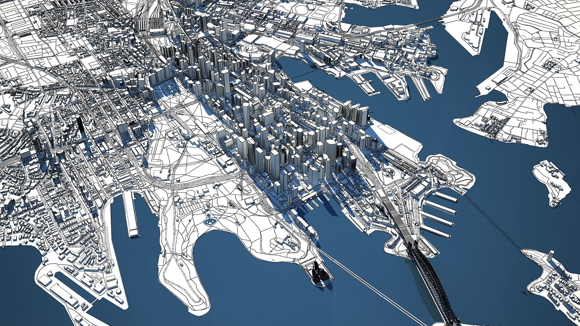 3D Sydney Skyline - TurboSquid 1510474
