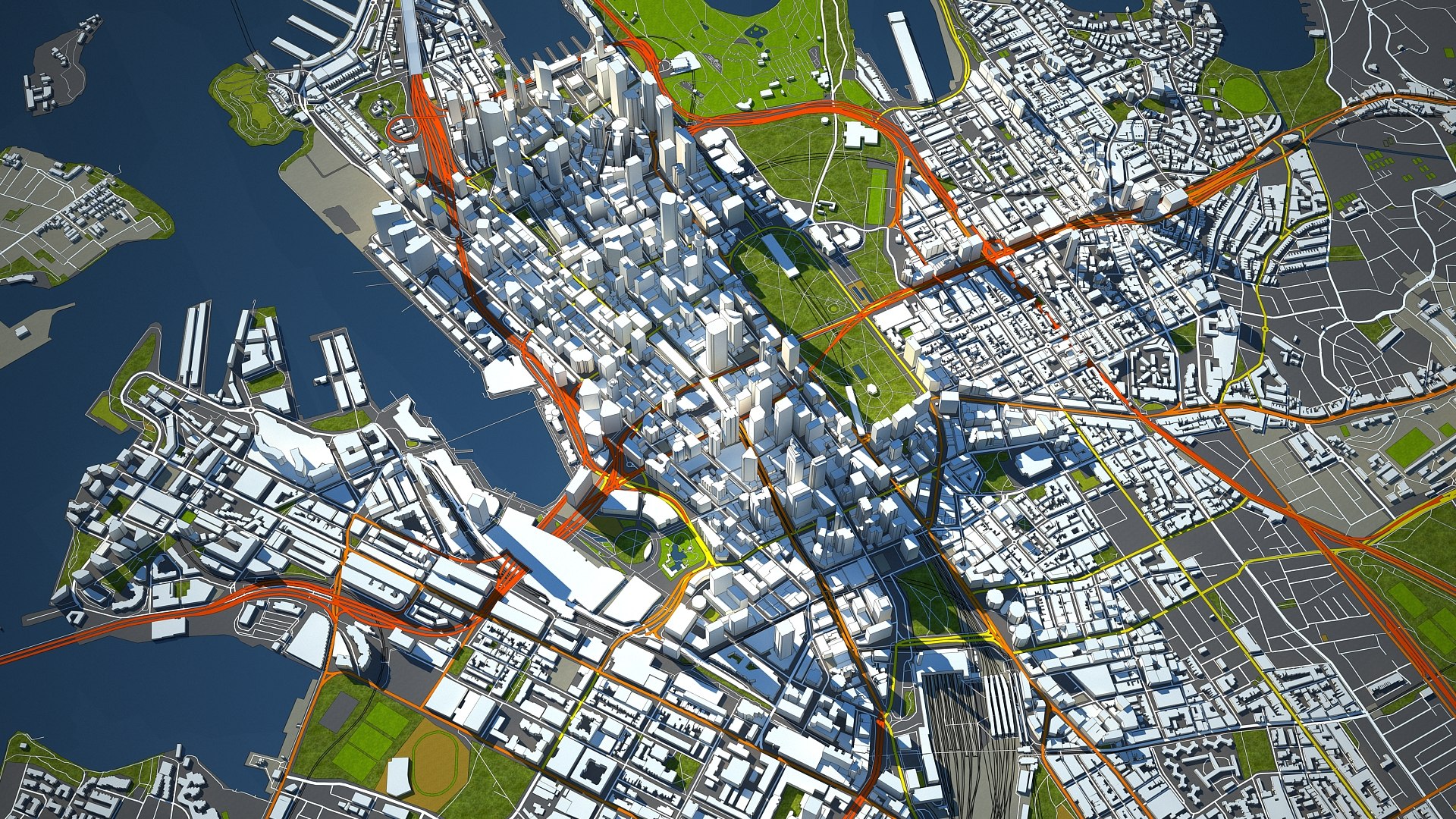 3D Sydney Skyline - TurboSquid 1510474