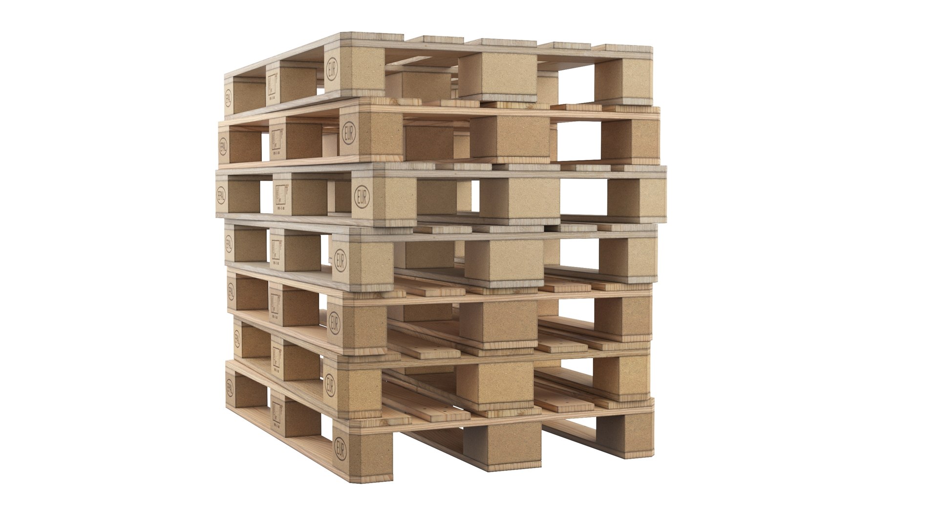 3D Pallet Pile model - TurboSquid 2081628