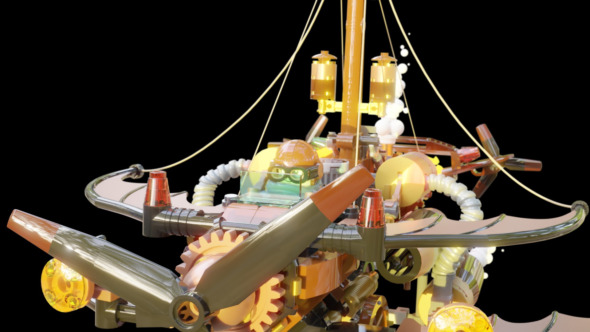 3D Steampunk Lego Airplane model - TurboSquid 2125567