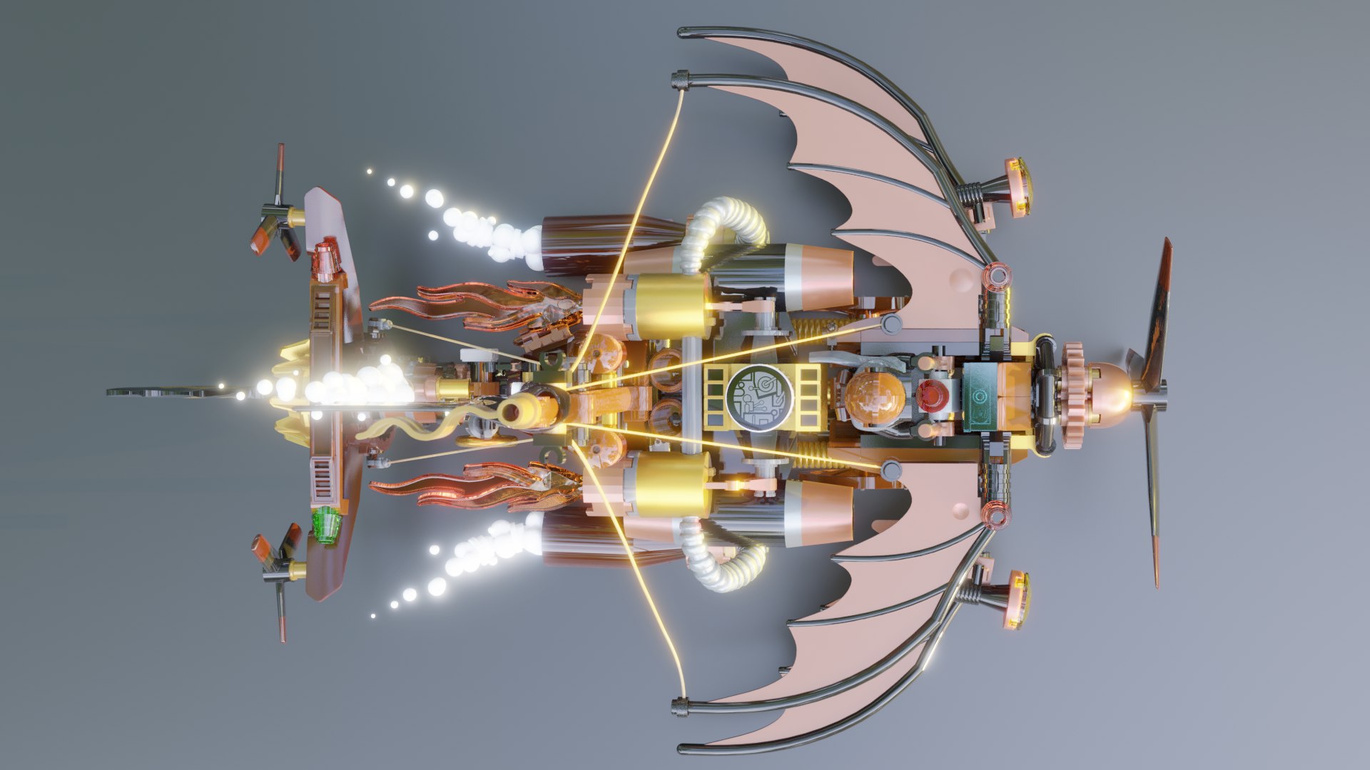 3D Steampunk Lego Airplane model - TurboSquid 2125567
