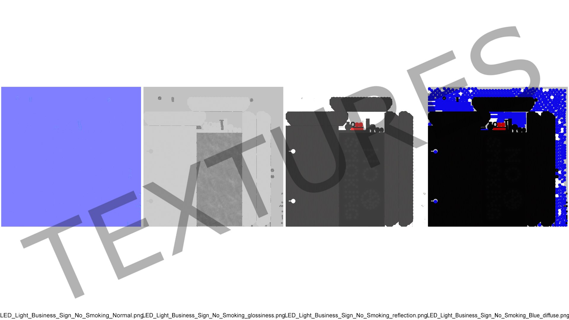 No Smoking LED Neon Blue Light Sign OFF 3D model - TurboSquid 2111037