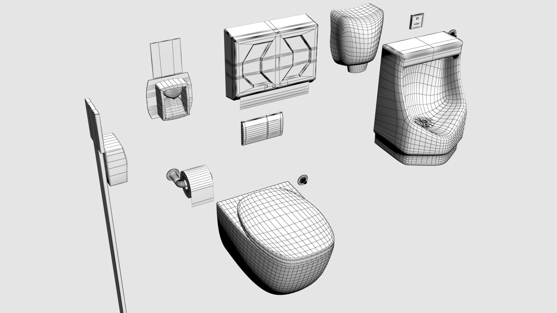Bathroom Assets 3D Model - TurboSquid 2207247