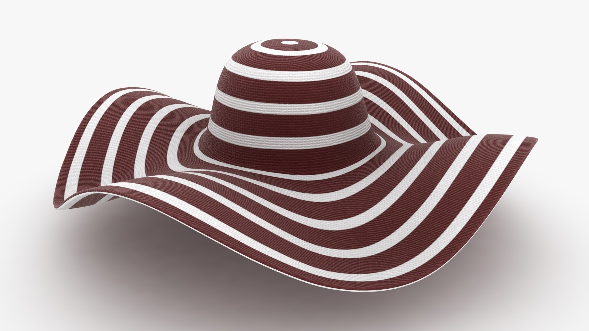 Beach Hat 02 Maroon 3D Model - TurboSquid 2013672