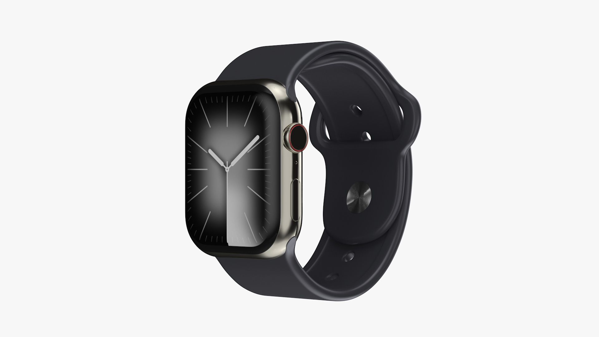 3D Apple Watch Series 9 Stainless Steel Graphite model - TurboSquid 2129242