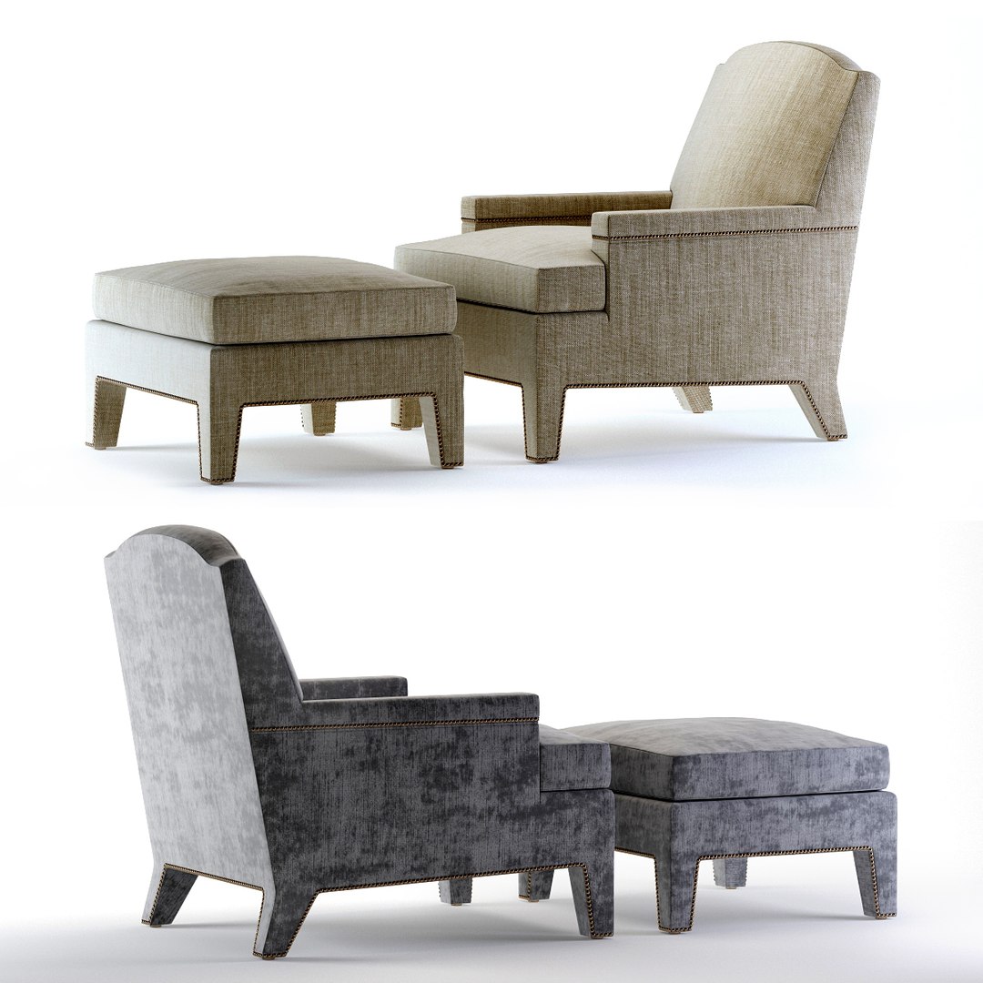 3D Model Boyd Chair Ottoman - TurboSquid 1344126
