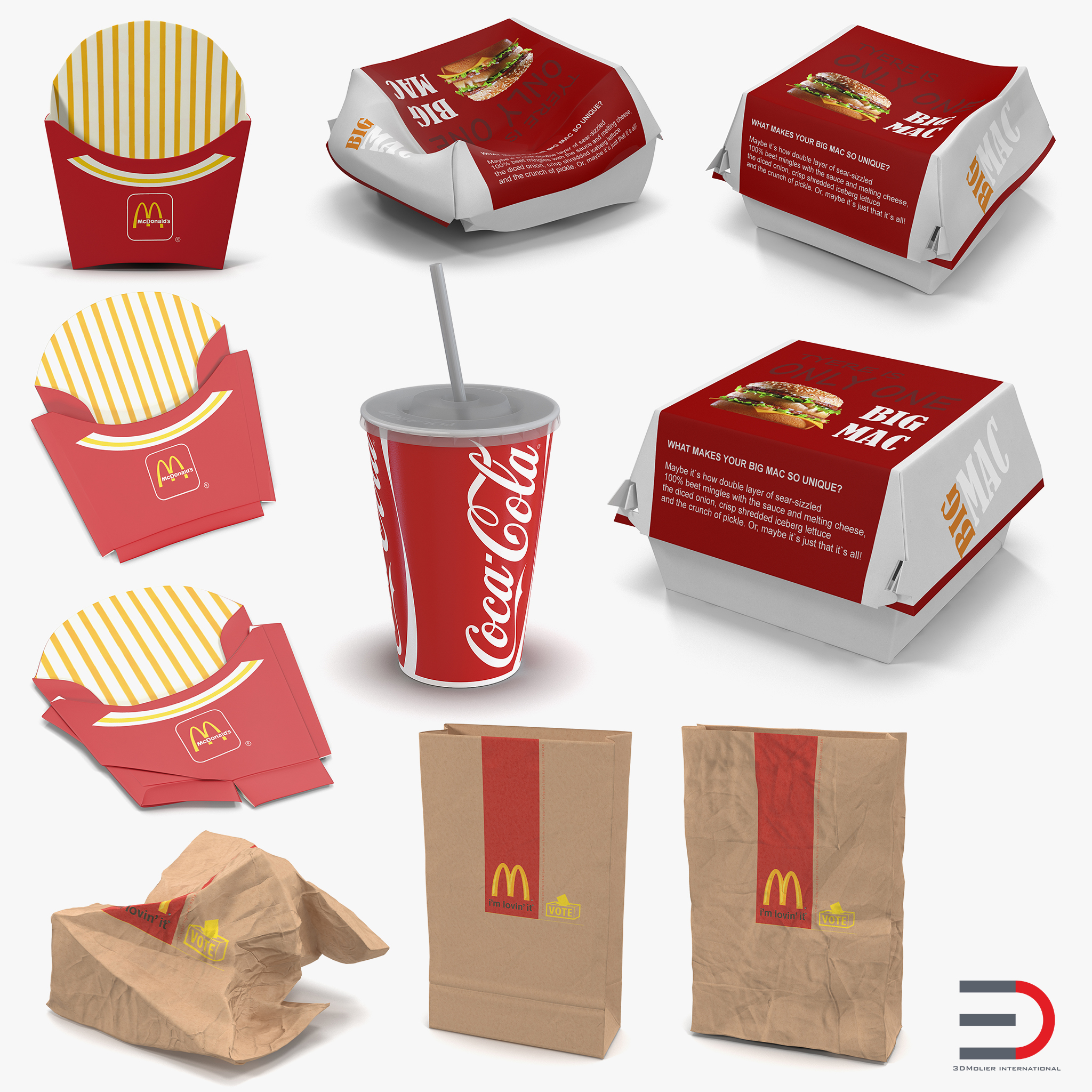 3D mcdonalds packaging 2 model - TurboSquid 1154578