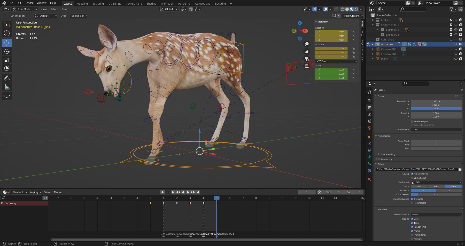 3D Model Fur Fawn Deer Rigged Blender - TurboSquid 1978485