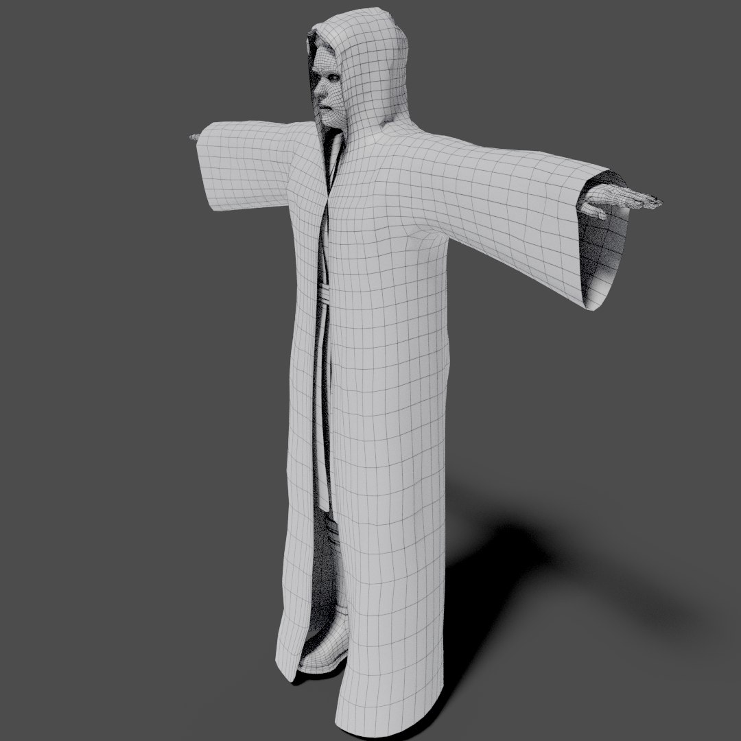 3D Model Rigged Jedi Robe Animations - TurboSquid 1600321
