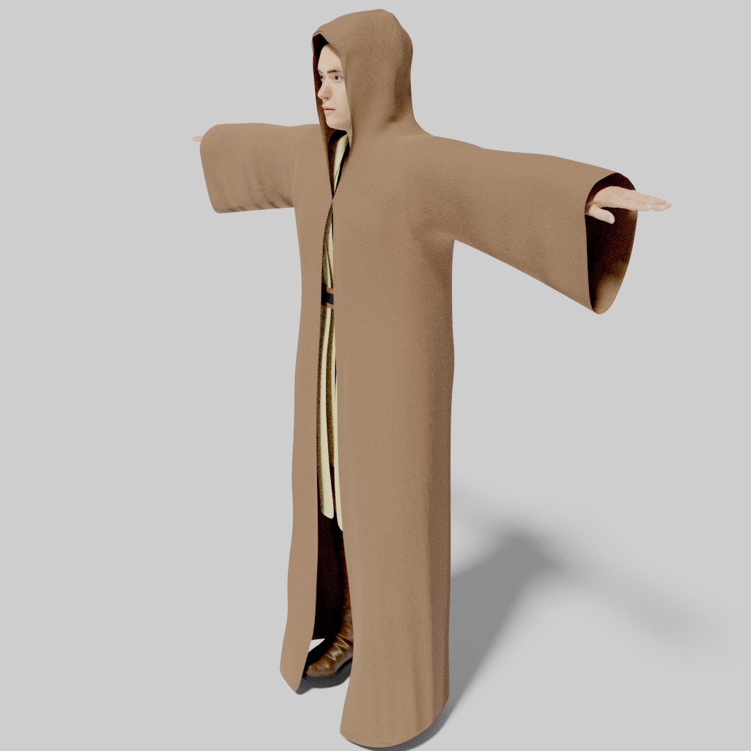 3D Model Rigged Jedi Robe Animations - TurboSquid 1600321