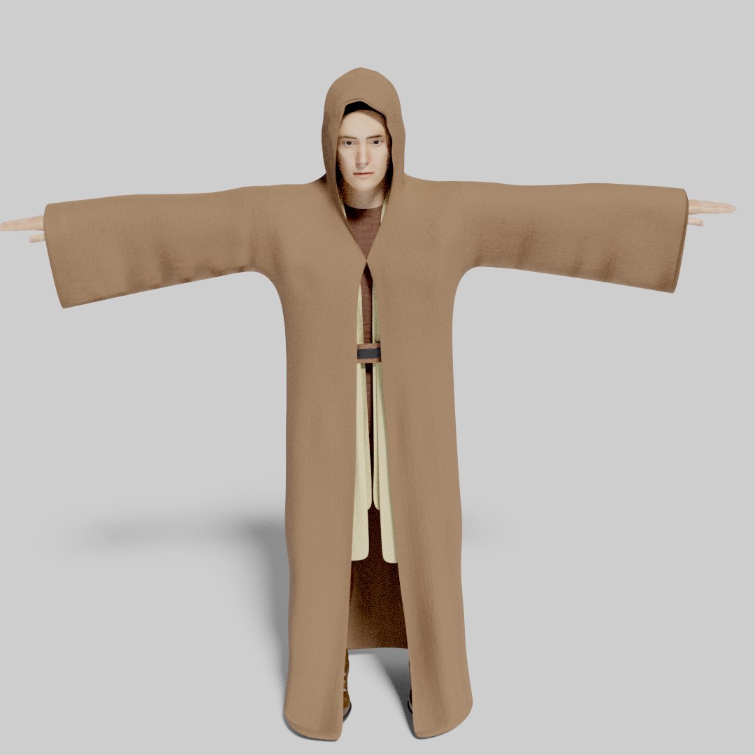 3D Model Rigged Jedi Robe Animations - TurboSquid 1600321