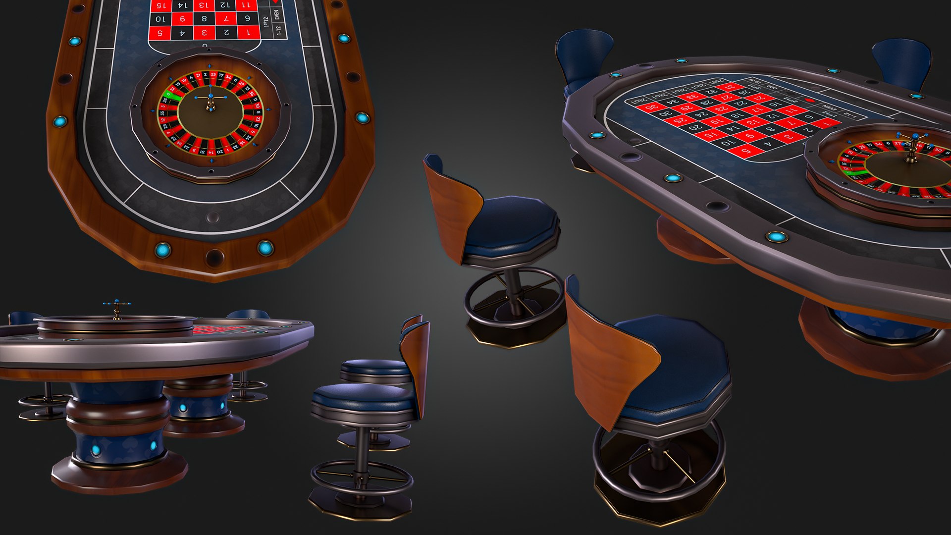 3D Model Roulette Table - TurboSquid 2225063