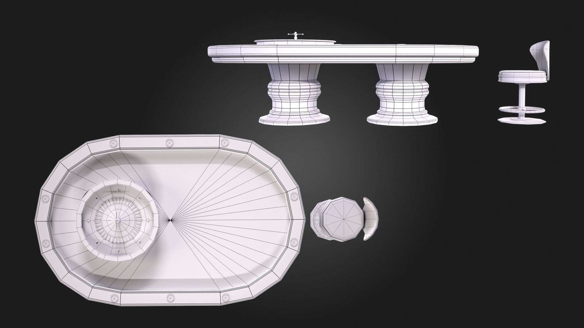 3D Model Roulette Table - TurboSquid 2225063