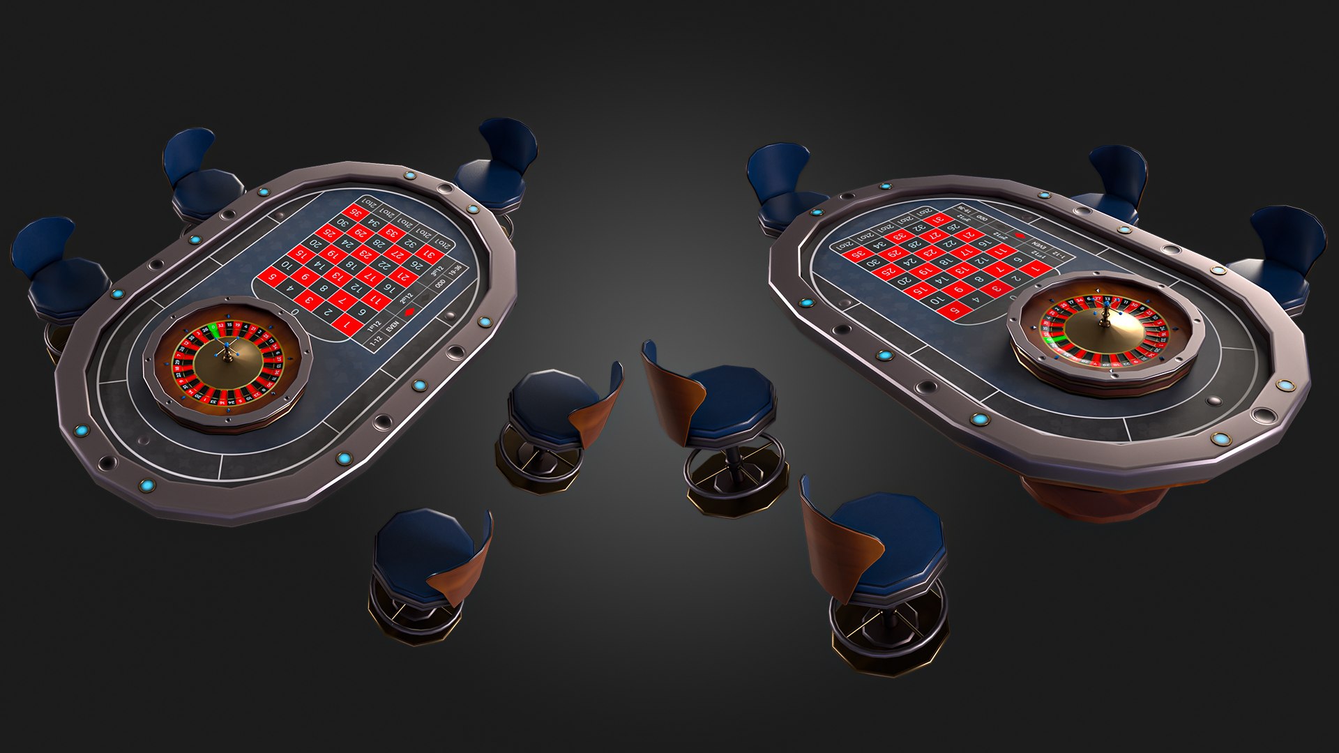 3D Model Roulette Table - TurboSquid 2225063