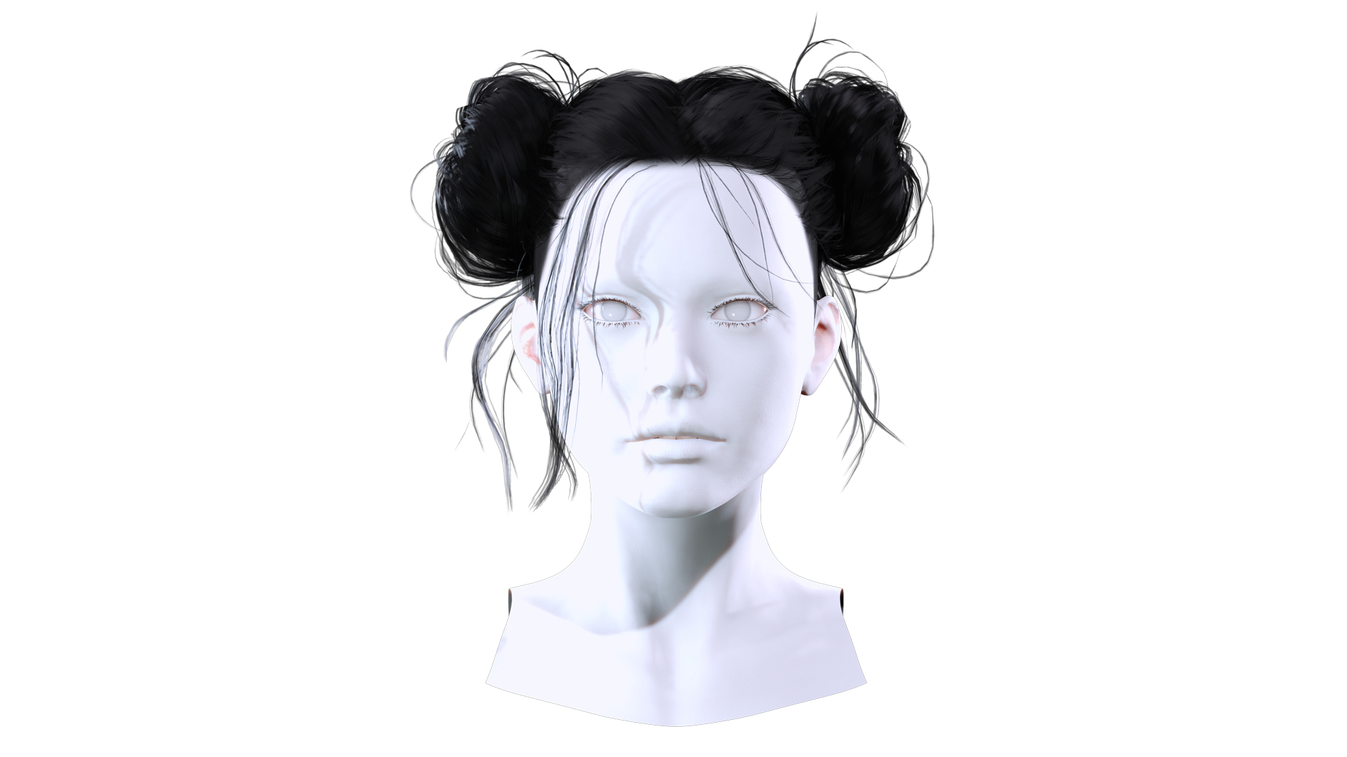 Cute Messy Buns Hairstyle - Realistic 3D Asset Model - TurboSquid 2393468