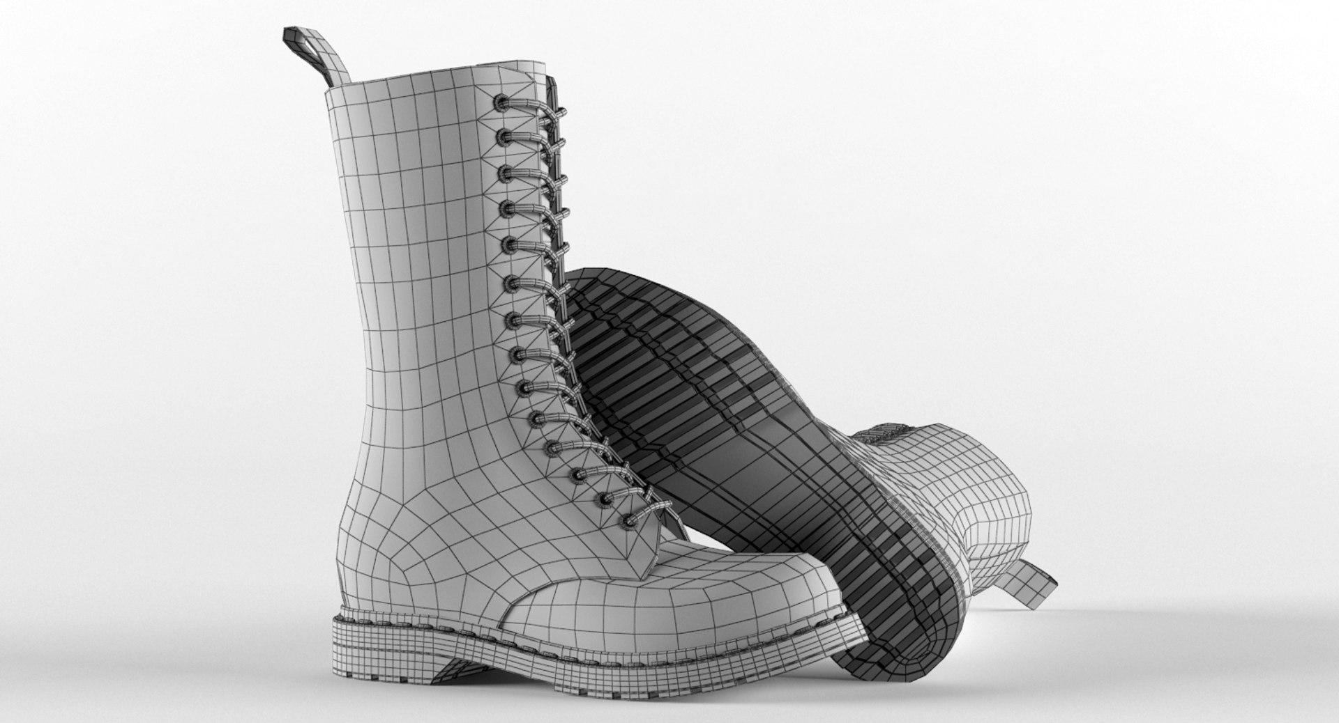 leather black boots 2 obj
