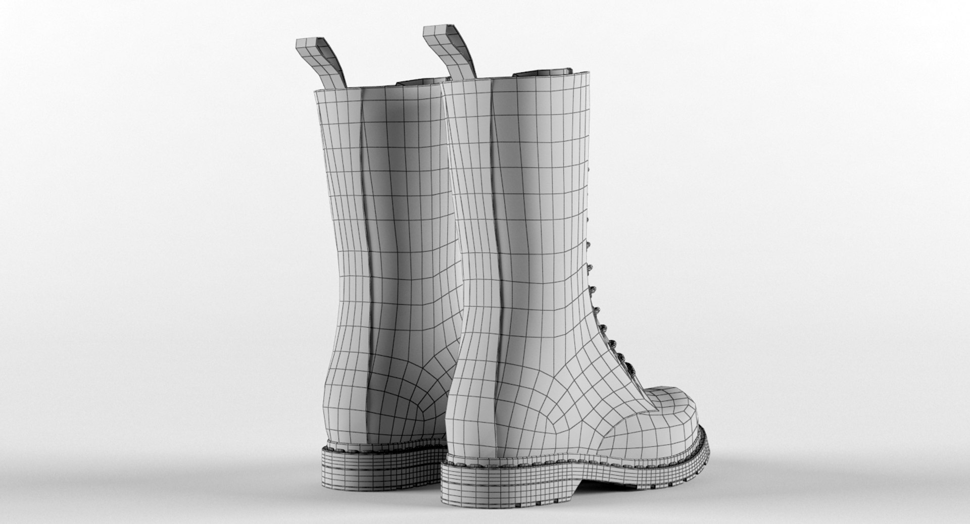 leather black boots 2 obj