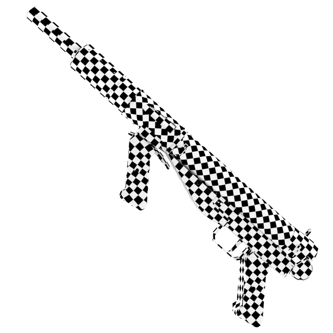 3d model submachine gun austen