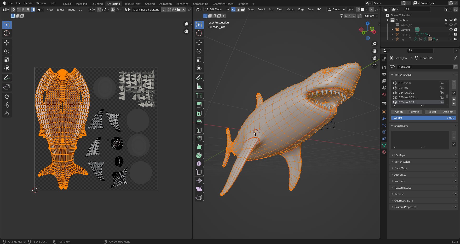3D Great White Shark Rigged And Animation In Blender Model - TurboSquid ...
