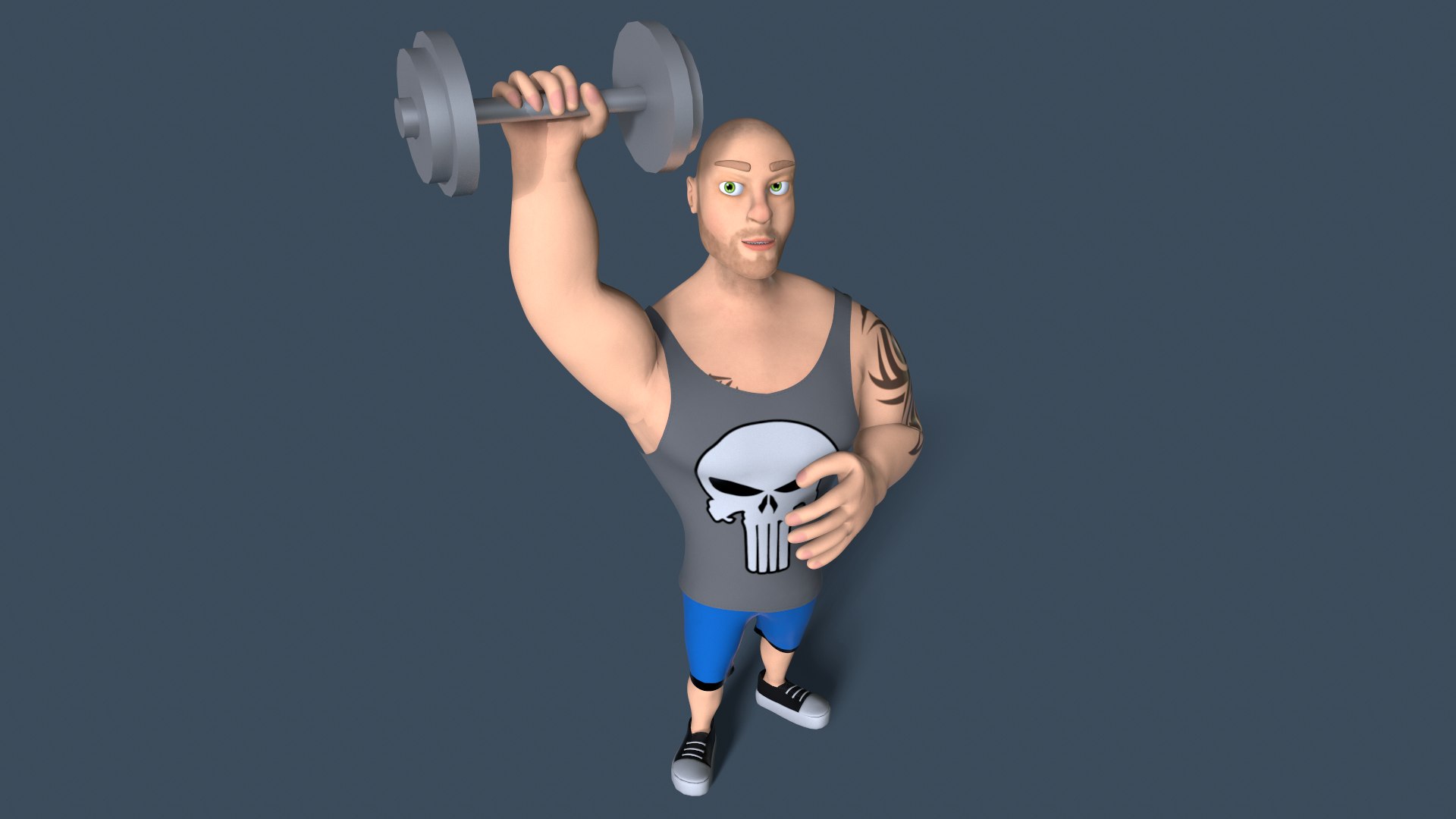 Cartoon Bodybuilder 3D Model - TurboSquid 1748555