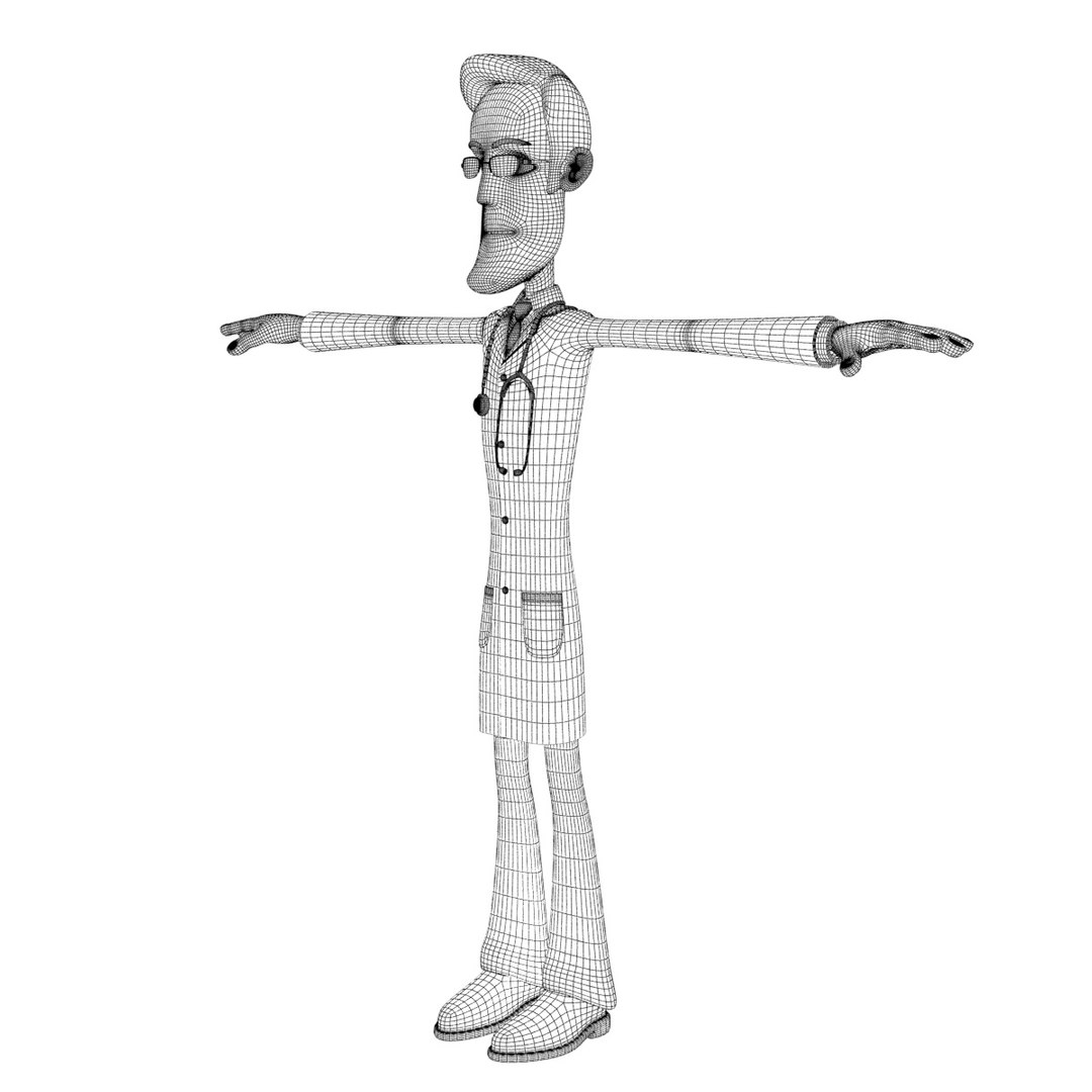 3d Cartoon Doctor Man Character Model