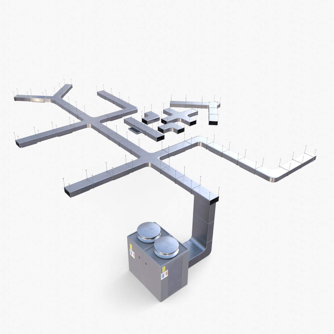 3D Duct Ventilation System V1 Model - TurboSquid 2392331
