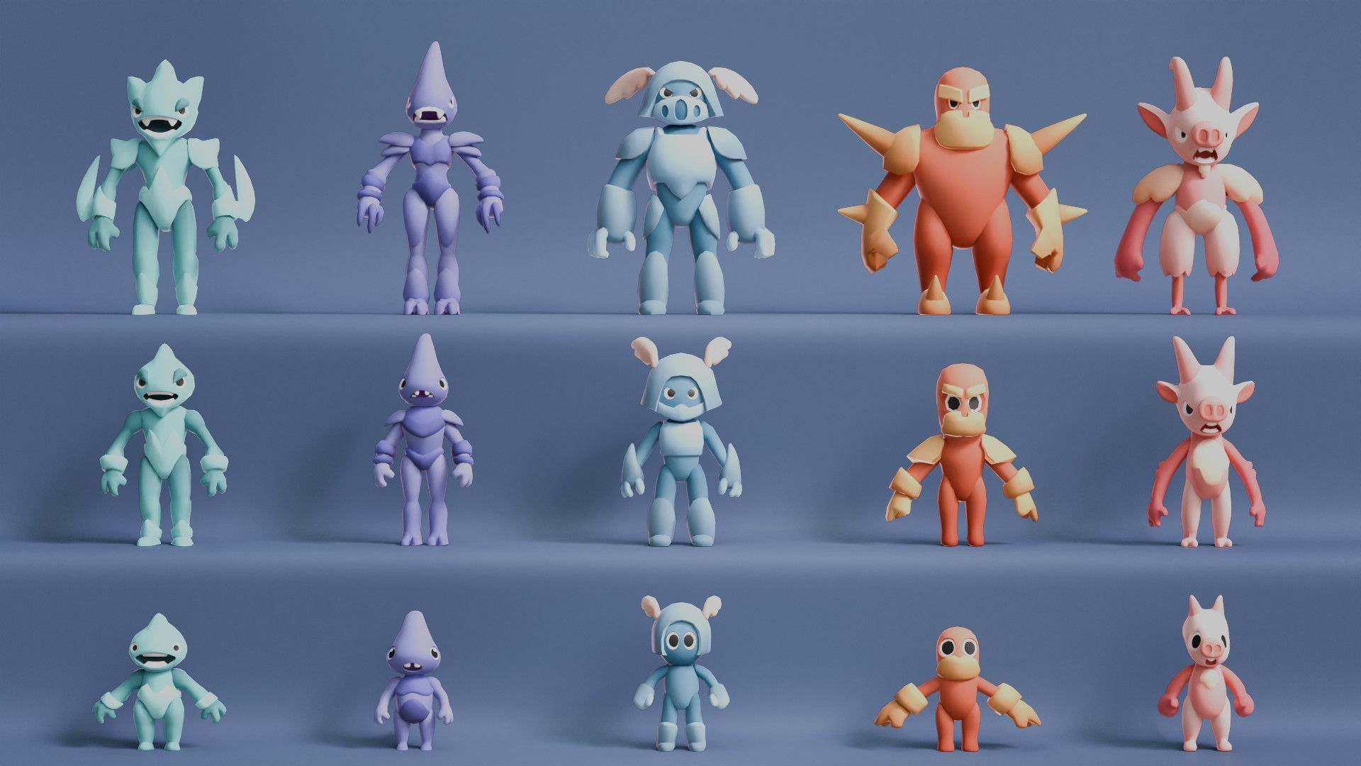 Cartoon Monsters Pack 04 3D - TurboSquid 2158337