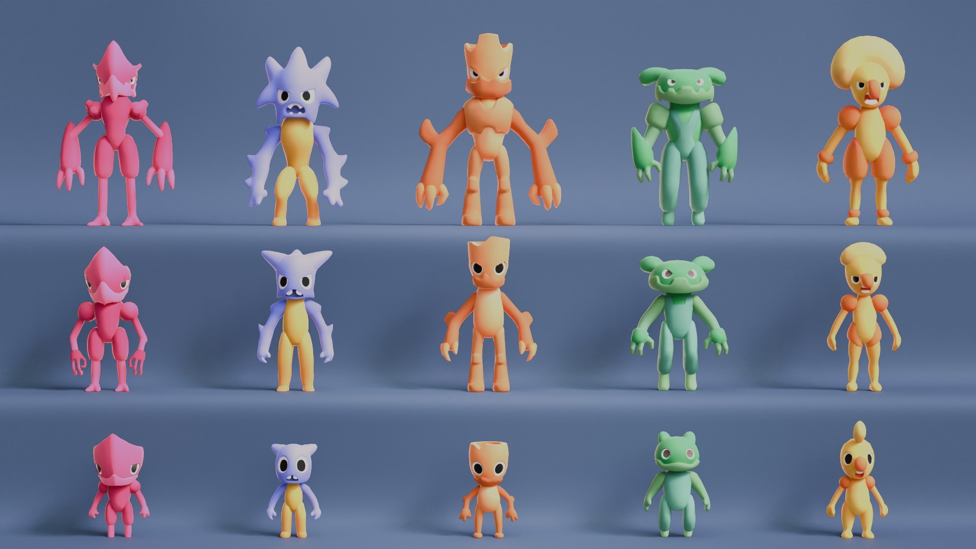 Cartoon Monsters Pack 04 3D - TurboSquid 2158337