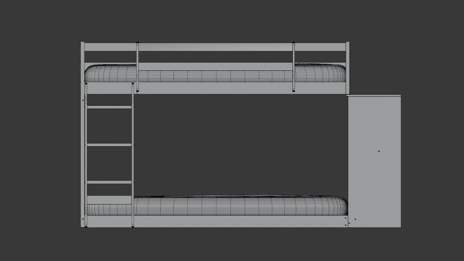 3D Model Loft Bed With Drawer Model - TurboSquid 2266048