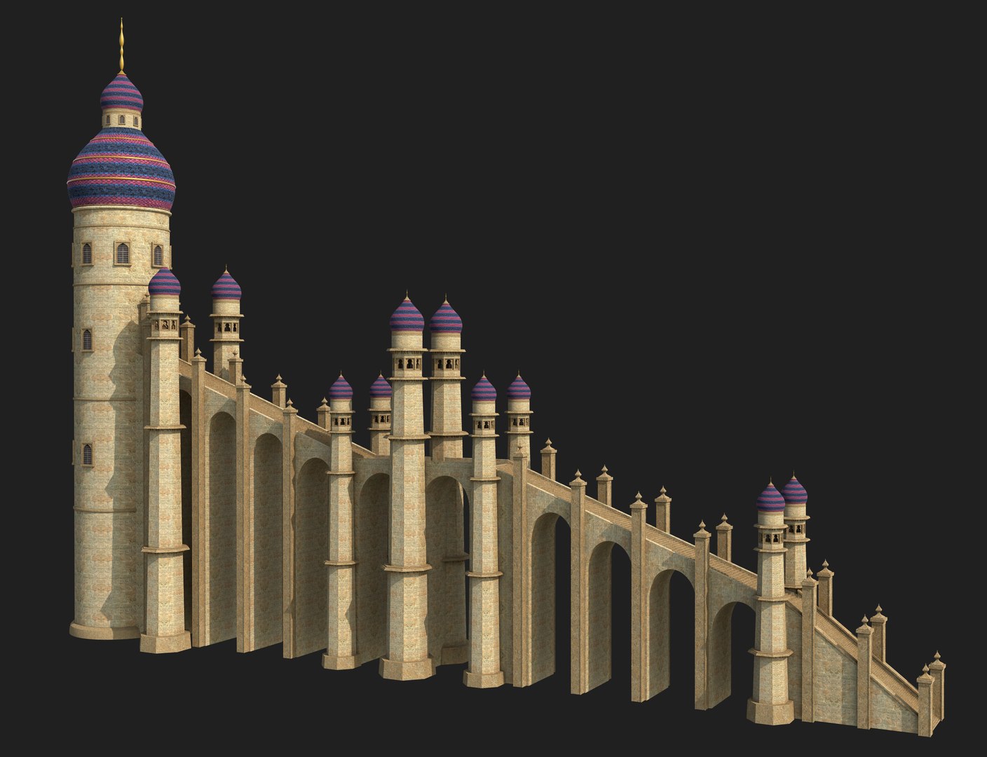 3D Fantasy Arab Tower v2 - TurboSquid 1869264
