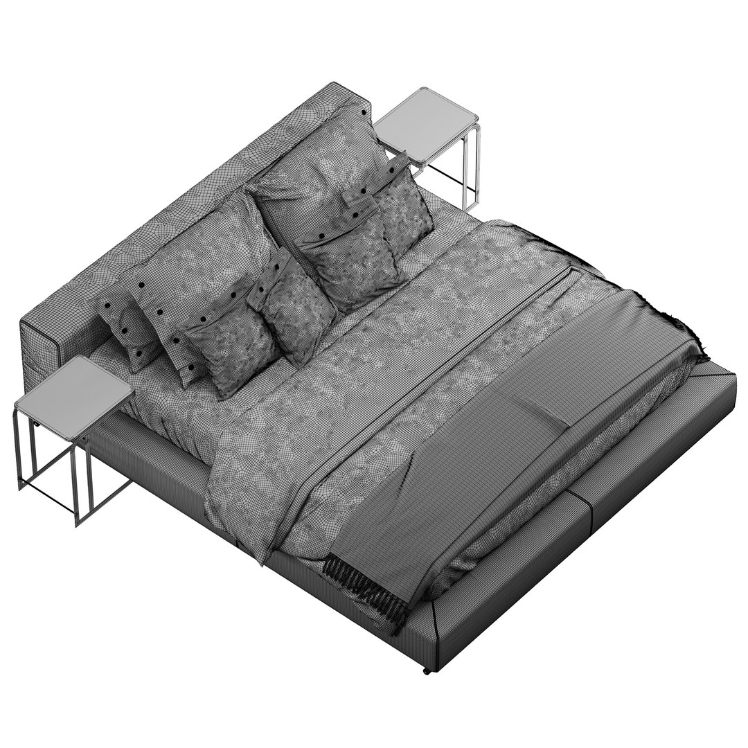 Flexform Groundpiece Bed 3D Model - TurboSquid 2125627