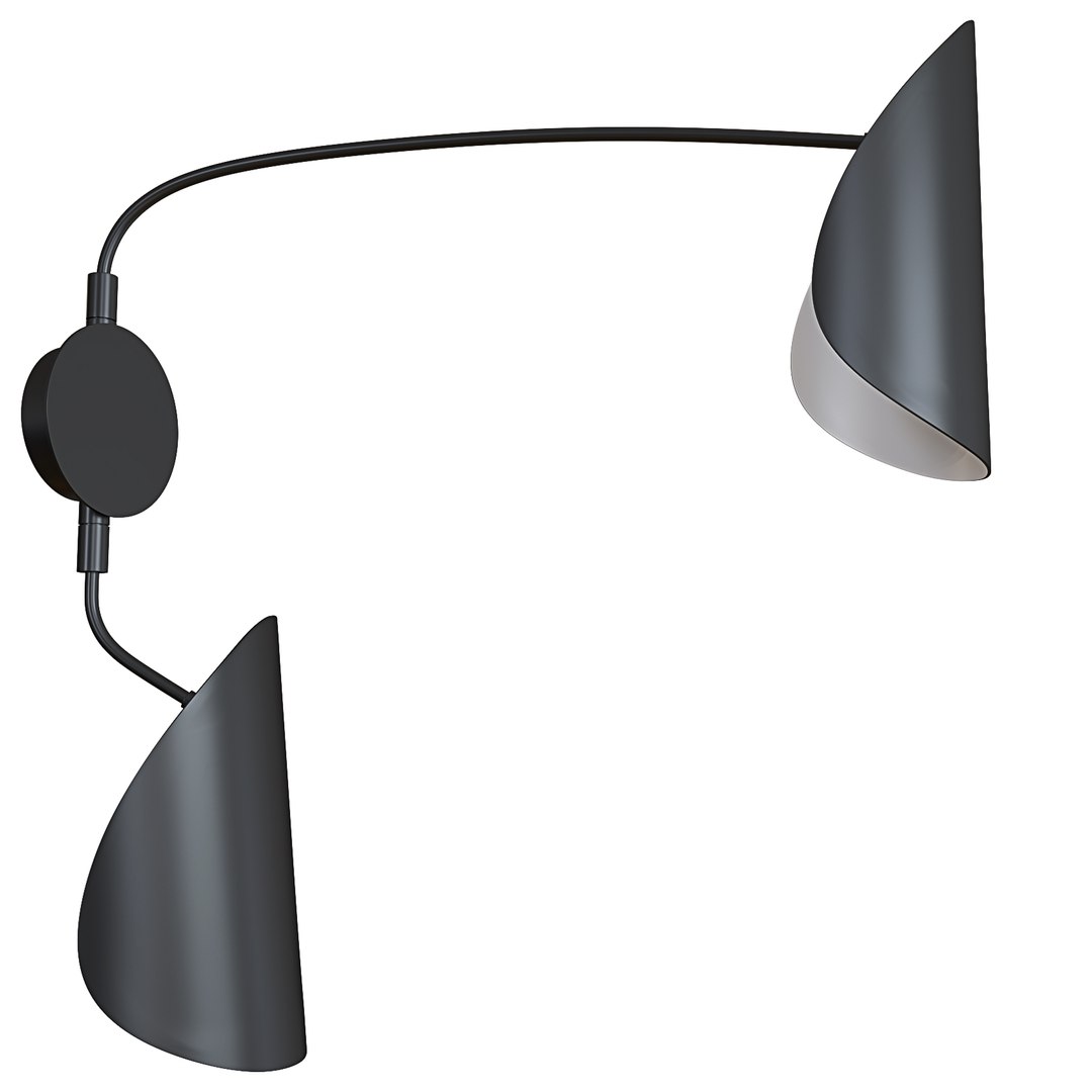 Funambule Contemporary 2-Arm Wall Light in Metal 3D model - TurboSquid ...