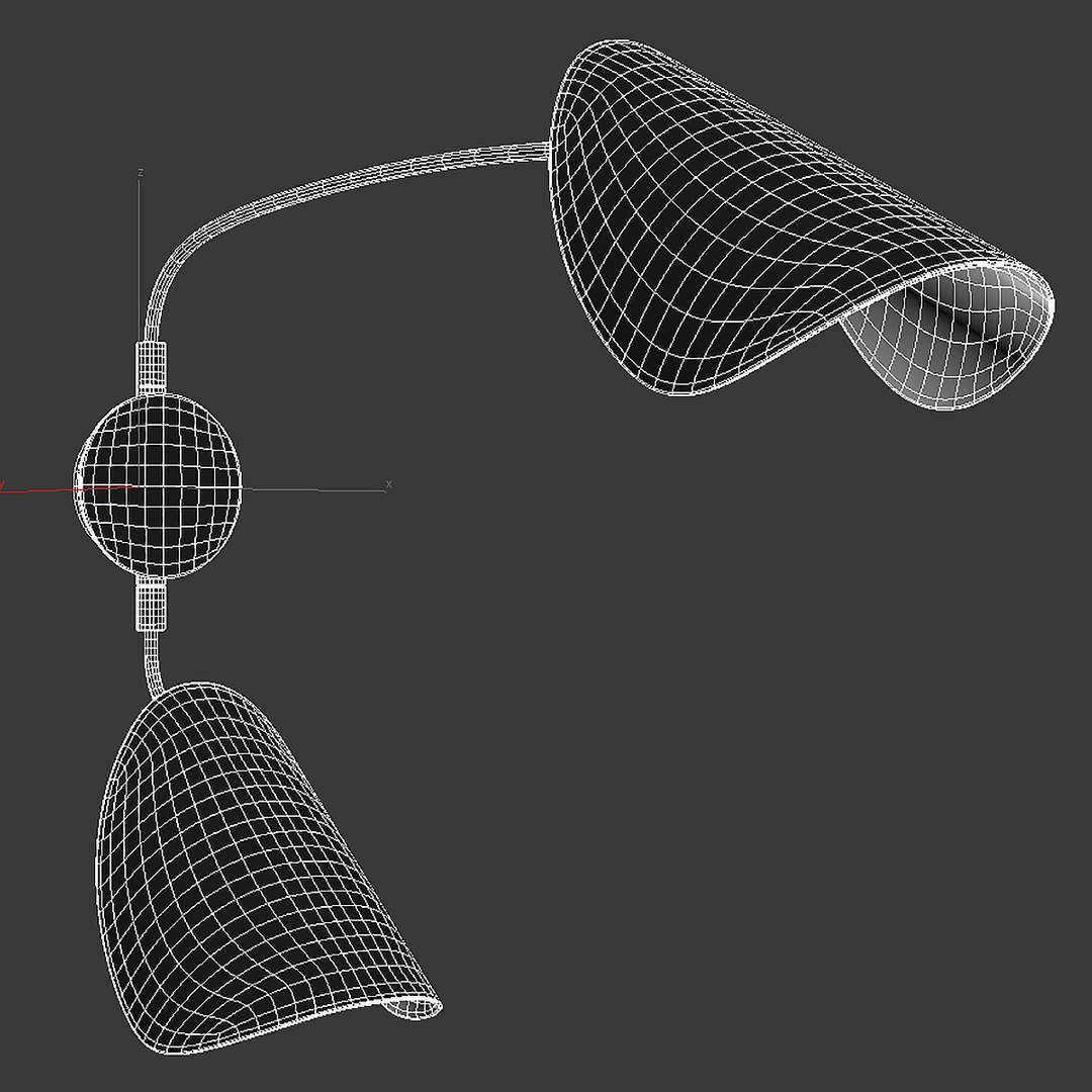 Funambule Contemporary 2-Arm Wall Light in Metal 3D model - TurboSquid ...