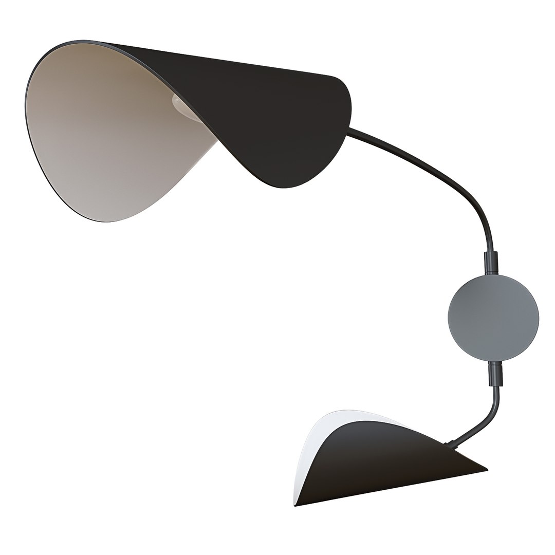 Funambule Contemporary 2-Arm Wall Light in Metal 3D model - TurboSquid ...