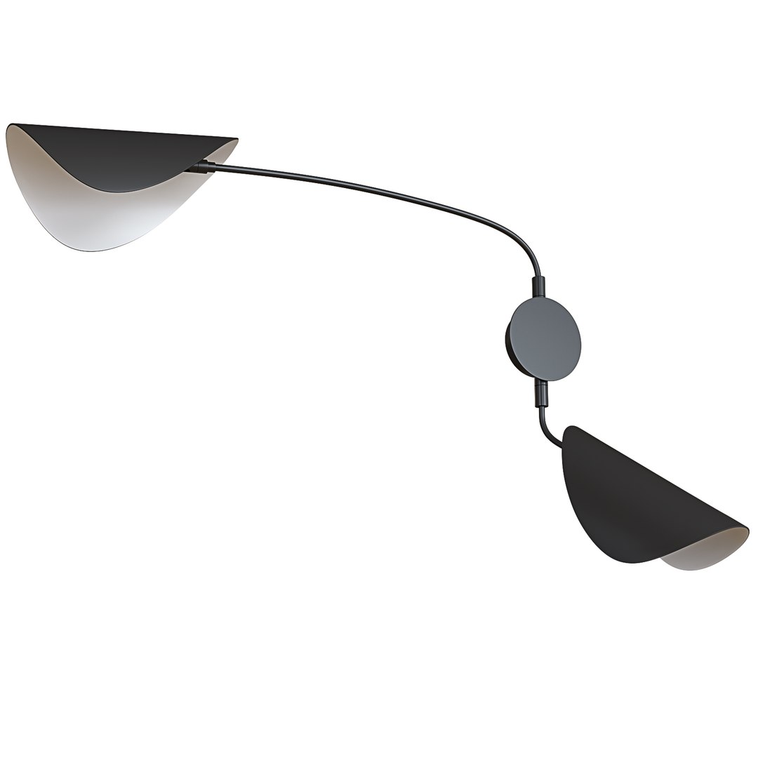 Funambule Contemporary 2-Arm Wall Light in Metal 3D model - TurboSquid ...
