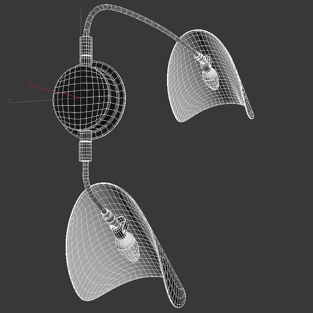 Funambule Contemporary 2-Arm Wall Light in Metal 3D model - TurboSquid ...