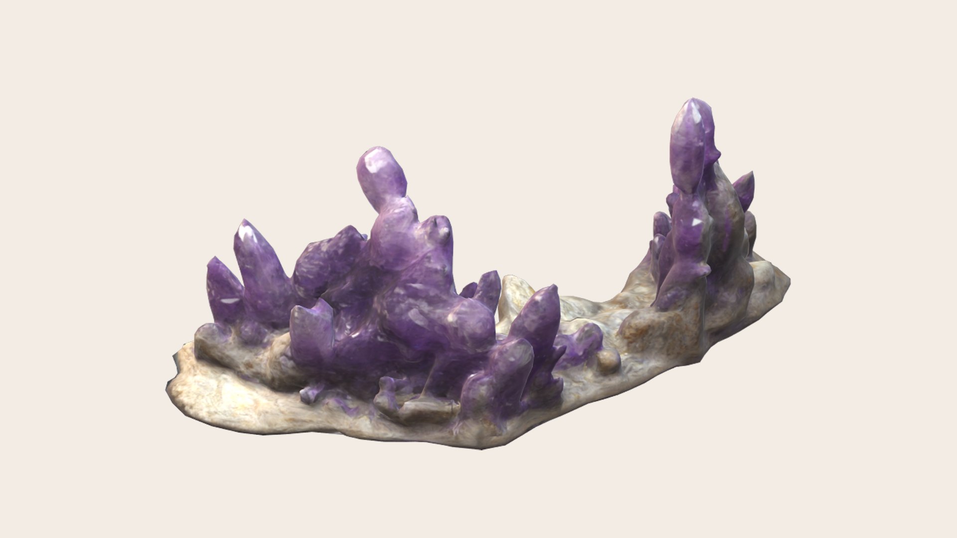 Amethyst Gemstone Cave Crystal 3D Model - TurboSquid 2348573